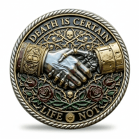 Memento Mori Skull & Rose Coin – Gothic Stoic Collectible – Onemorecoin